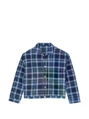 FORTELA Peter Checkered Cotton Shirt Jacket - Blue
