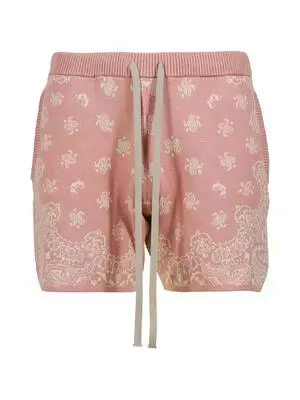 JUN/NAKAYAMA Paisley-pattern Knitted Shorts - Pink