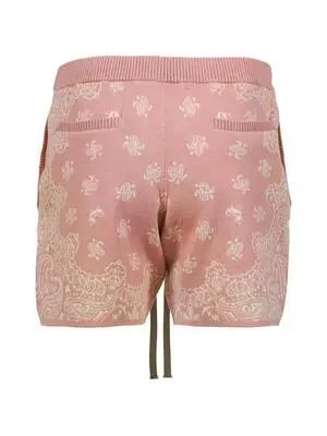 JUN/NAKAYAMA Paisley-pattern Knitted Shorts - Pink