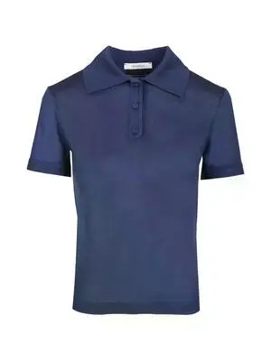 Max Mara Ribbed-trim Silk Polo Shirt