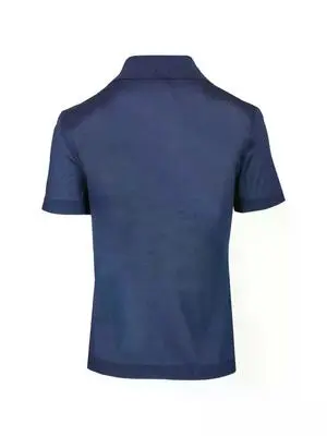Max Mara Ribbed-trim Silk Polo Shirt