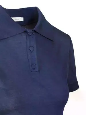 Max Mara Ribbed-trim Silk Polo Shirt