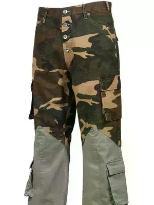JUN/NAKAYAMA Camouflage Print Panelled Cargo Pants