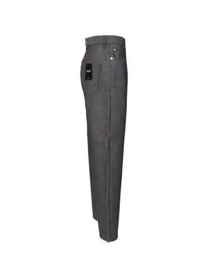Fendi Logo-embroidered Straight Leg Jeans
