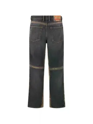 DIESEL® D-mand Camouflage-panelled Straight-leg Jeans
