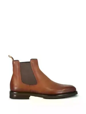 Santoni Grained Leather Chelsea Boots - Brown