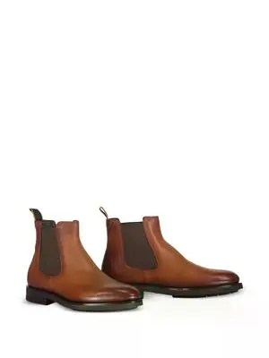 Santoni Grained Leather Chelsea Boots