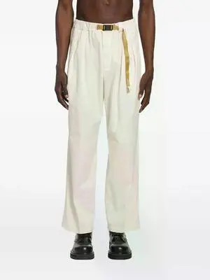 WHITE SAND Belted Wide-leg Trousers - Neutrals