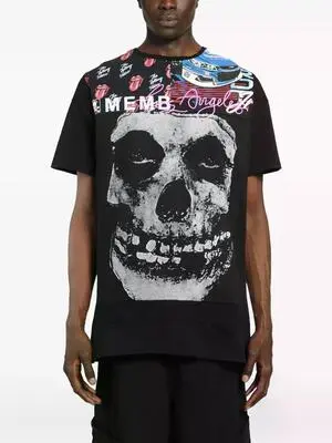 MASSIMO SABBADIN Graphic-print Panelled T-shirt - Black