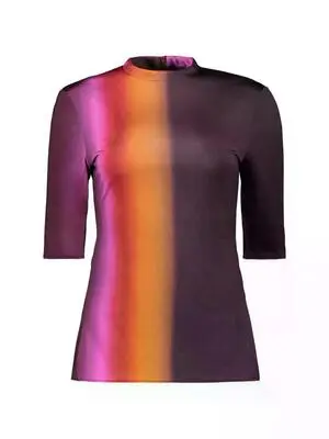 ELLERY Gradient Print Elbow-sleeve Top - Purple