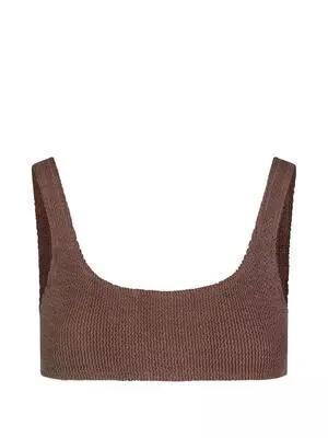 MC2 SAINT BARTH Naima Smocked Bikini Top - Brown