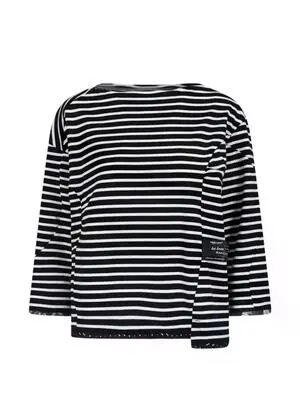 Undercover Striped Asymmetric Long-sleeve T-shirt - Black