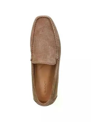 Gant Topstitched Suede Loafers