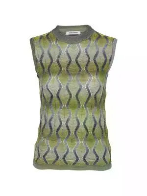 Henrik Vibskov Resonance Zigzag Knit Top - Green