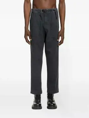 WHITE SAND Belted Cotton Trousers - Grey