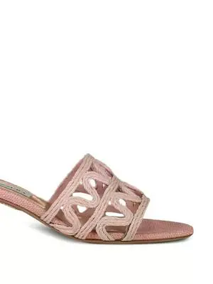 AQUAZZURA Manaus Braided Mules - Pink