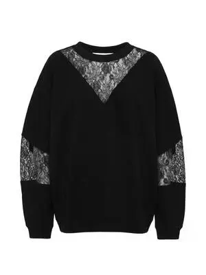 ALMAZ Lace-panelled Hook-fastening Sweatshirt
