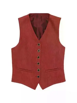 FORTELA Demi Single-breasted Waistcoat - Red
