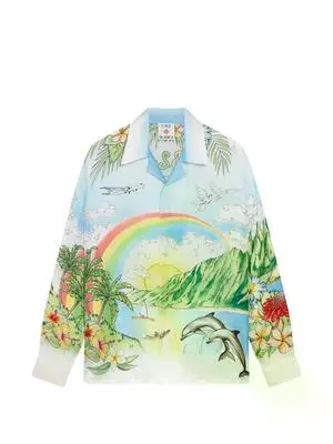 Casablanca Aloha Long-sleeves Shirt - Blue