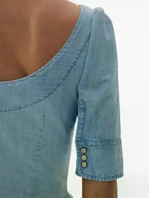 FORTELA Augustine Button-front Chambray Dress