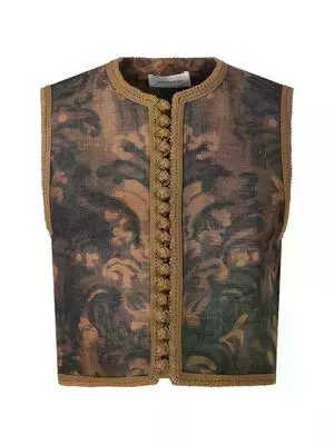 INTO THE EAST Acanthus Braided-trim Vest