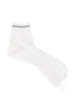 ANTIPAST Ankle Length Striped Trim Socks - White