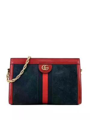 Gucci Ophidia Chain Suede Small Shoulder Bag - Blue