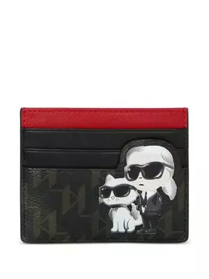 Karl Lagerfeld Ikon Monogram-pattern Cardholder - Brown
