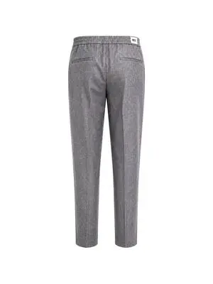BRIGLIA 1949 Dark Flannel Drawstring Waist Trousers