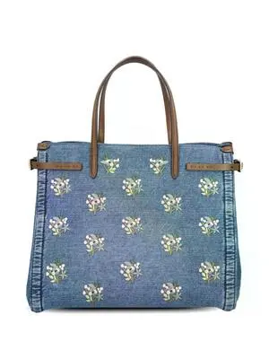 Valentino Garavani Medium Antibes Embroidered Tote Bag - Blue