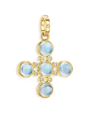 Temple St. Clair 18k Yellow Blue Moonstone And Diamond Pendant - Gold
