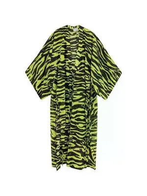 Attico Zebra-pattern Beach Cover-up - Yellow