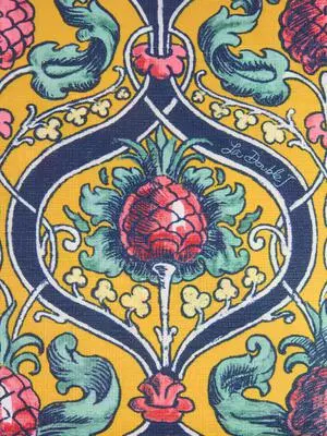 La DoubleJ Pineapple-print Fringed Cushion