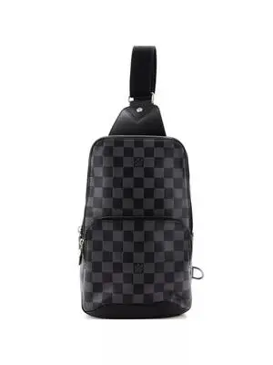 LOUIS VUITTON Avenue Sling Bag Damier Infini Leather Shoulder Bag - Black