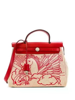 Hermès Herbag Zip Pegase Pop Toile And Leather 31 Shoulder Bag
