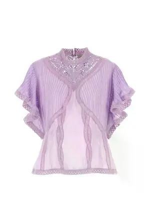 Farm Rio Openwork Pleated Blouse