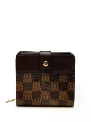 LOUIS VUITTON 2009 Damier Ebene Compact Zip Wallet Small Wallets