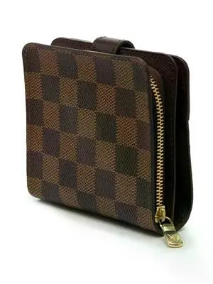 LOUIS VUITTON 2009 Damier Ebene Compact Zip Wallet Small Wallets
