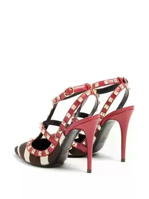 Valentino Garavani Rockstud Pumps In Pony-effect Calfskin - Brown