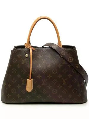 LOUIS VUITTON Monogram Montaigne Mm Satchel - Brown