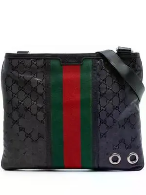 Gucci Gg Imprime Web Messenger Bag - Black