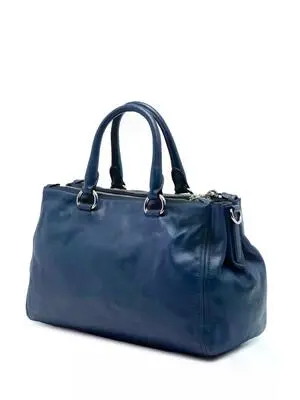 Prada Soft Calf Double Zip Convertible Tote Satchel