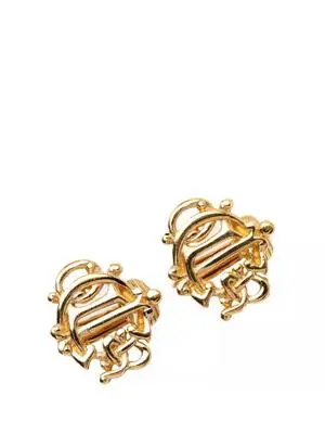 Dior Plated Logo Clip-on Earrings - Gold
