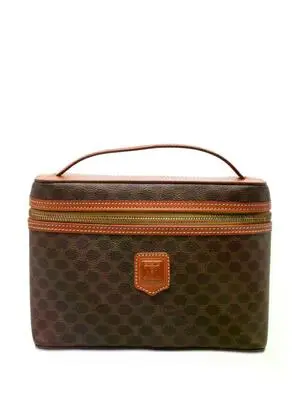 Celine Macadam Coated Canvas Vanity Bag - Brown
