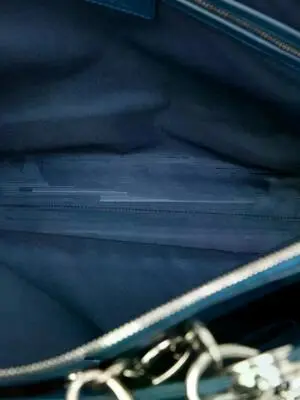 Dior Lambskin Cannage Soft Zipped Lady Shopping Tote Bag - Blue