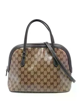 Gucci Gg Crystal Dome Satchel - Brown