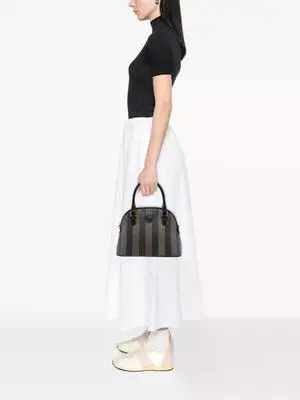 Fendi Pequin Coated Canvas Dome Satchel