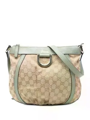 Gucci Gg Canvas Abbey D Ring Crossbody Bag - Green