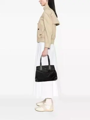 Prada Saffiano Trimmed Tessuto Shopper Tote Bag
