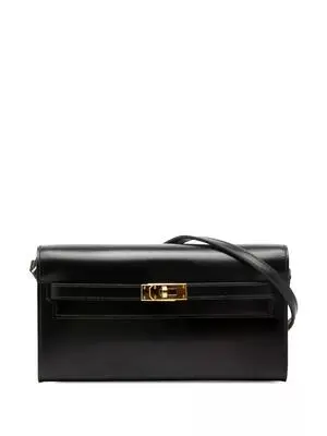 Hermès Box Calf Kelly To Go Wallet Crossbody Bag - Black